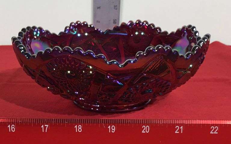 Imperial Glass Ruby Red Carnival Glass - Sherwood Auctions