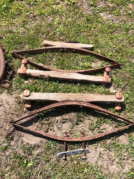 Vintage Harness Hames, 8 Yokes, Springs for Horse Drawn Wagons, Breast ...