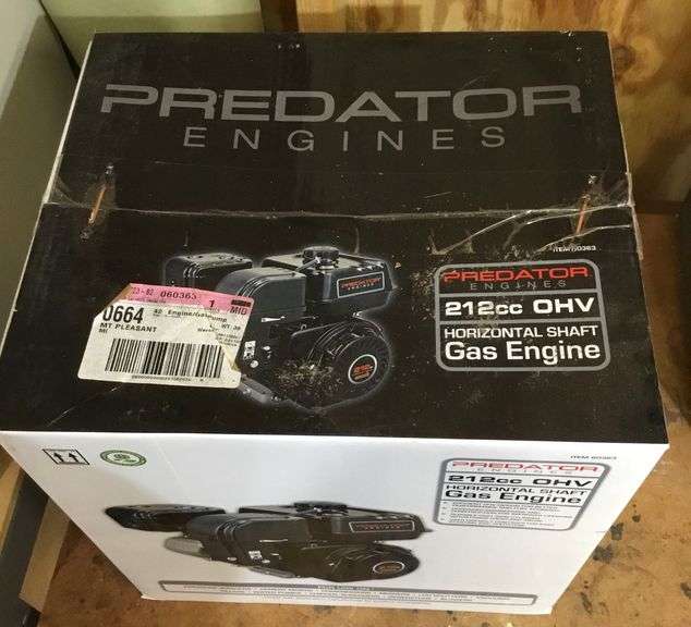 212cc Predator Horizontal Shaft Motor NEW in Box!!! - Sherwood Auctions