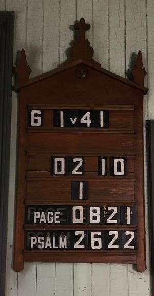Church Attendance Board W/ Numbers 49”x24” - Sherwood Auctions