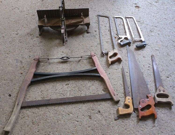 Miter Box Saw, Vintage Cross Cut Saw + Hand Saws - Sherwood Auctions