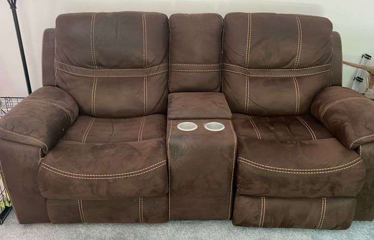 Electric Suede Leather Double Recliners- 76” long & 38” tall - Sherwood ...