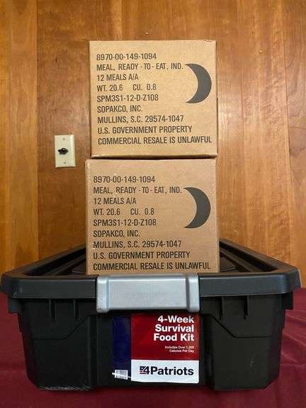 One 4 Patriots 4-Week Survival Food Kit + Two 12 Meal Survival Boxes ...