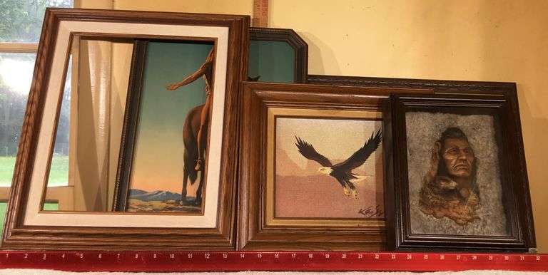 Native American Figurine in a Display Case + Picture Frames - Sherwood ...