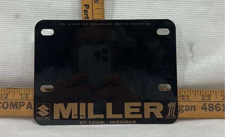 Miller Front License Plate - Sherwood Auctions