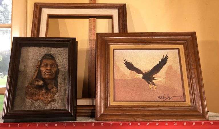 Native American Figurine in a Display Case + Picture Frames - Sherwood ...