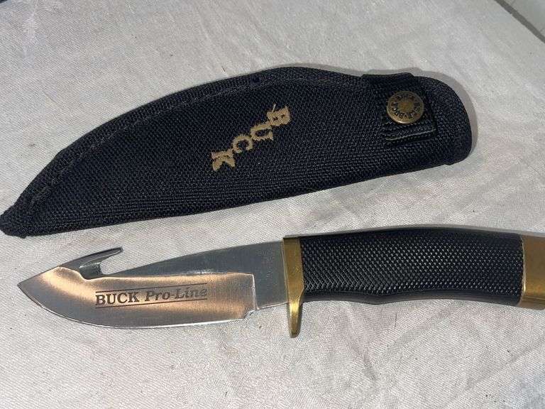 Buck Pro-Line Knife in Sheath & Knife w/ Beautiful Grain Handle in ...