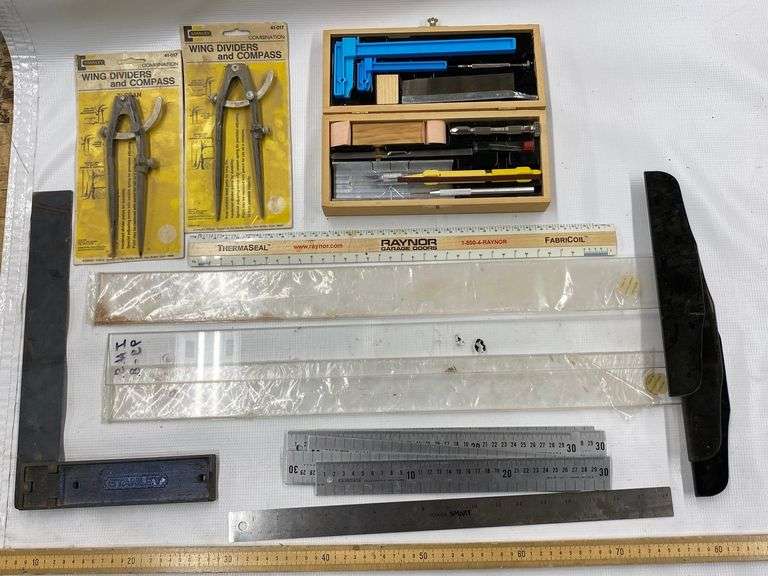 Drafting Squares, Stanley Wing Dividers & Compass, Rulers + Drafting ...