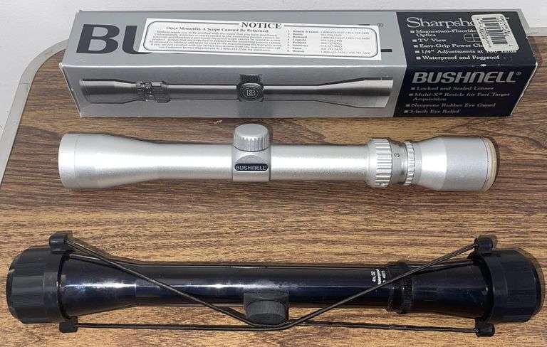 New- Bushnell Sharpshooter 3-9X32mm Silver Riflescope + New- Bushnell ...