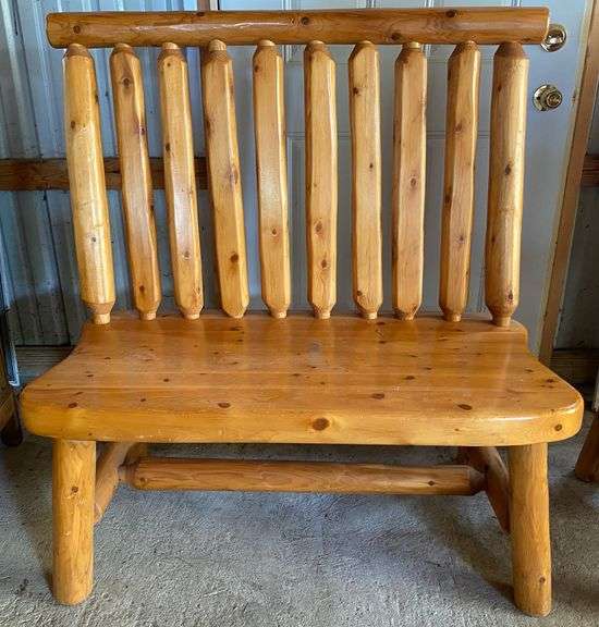 Rustic Style Log Benches (43" H, 40.5" L, 20" D) - Sherwood Auctions