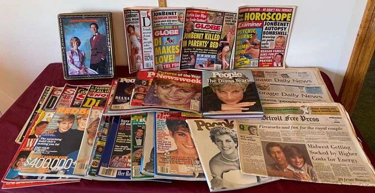 Collection of Princess Diana Magazines, Books + Limited Edition Tin ...