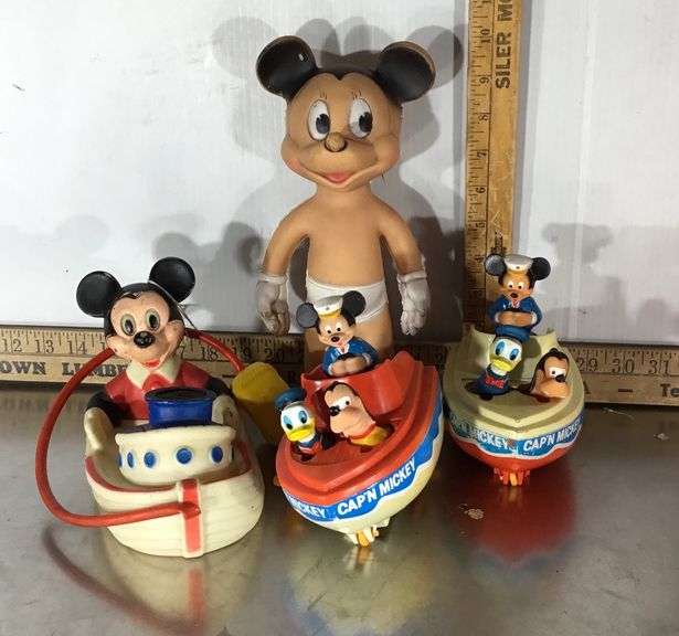 Vintage Mickey Mouse Rubber Doll & Mickey Mouse Boat - Sherwood Auctions