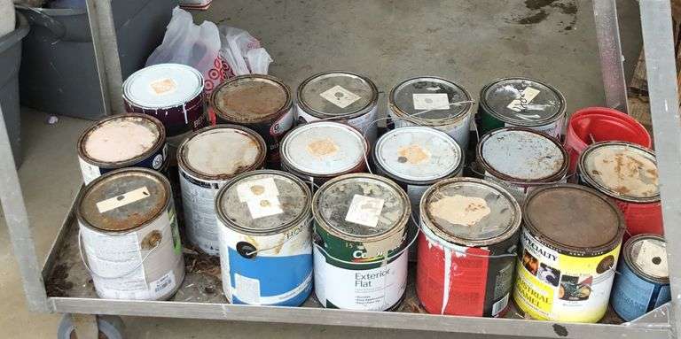 Paint Buckets & Cart On wheels - Sherwood Auctions