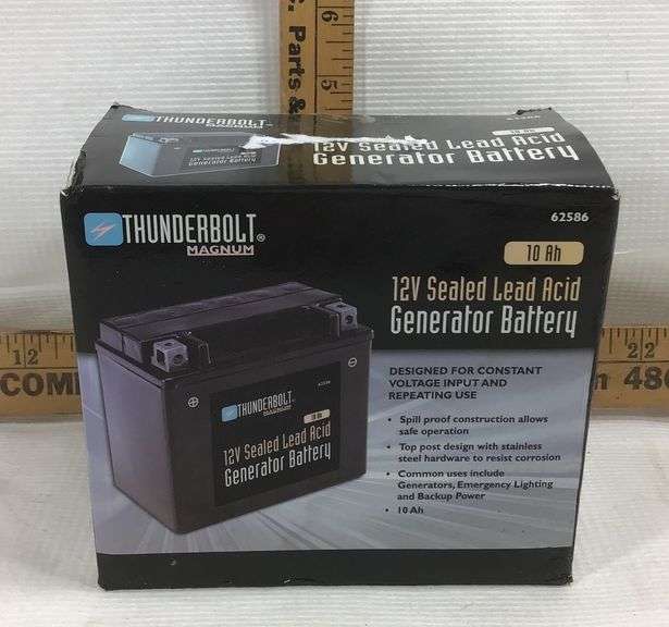 12 Volt Thunderbolt Generator Battery - Sherwood Auctions