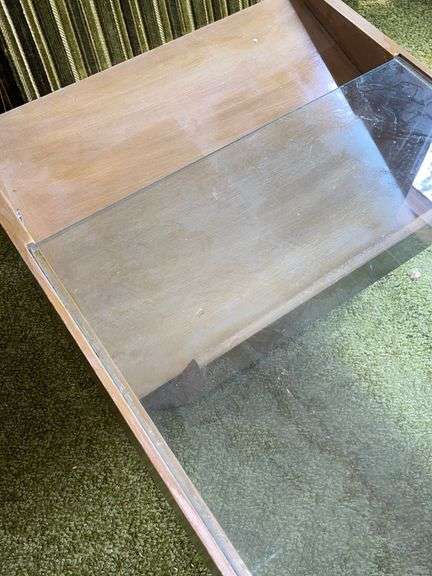Mid-Century Glass Top w/ Slanted Ends Coffee Table - Sherwood Auctions