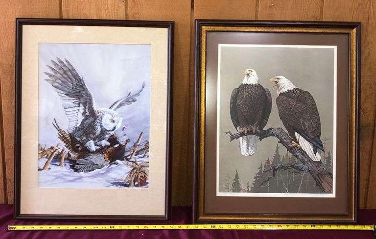 Harold Roe Owl Print circa 1986 Run of 300: Jack Blane Bald Eagles ...