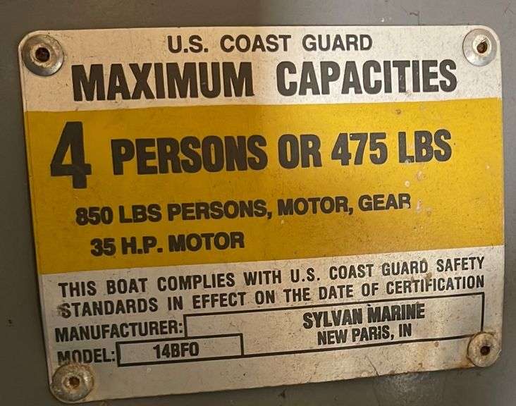 Sylvan 14 Foot Super Snapper Fishing Boat & Trailer w/ Mercury 7.5 HP ...