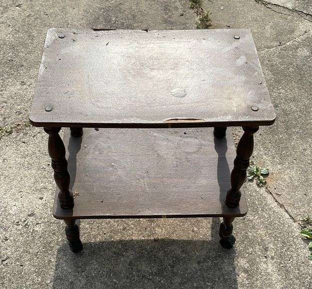 Wooden Rolling Table - Sherwood Auctions