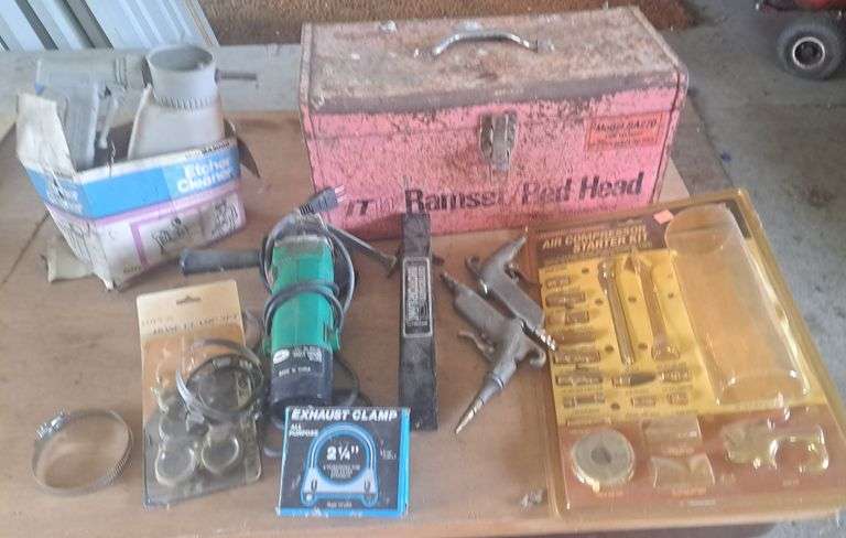 Power Craft 4"1/2" Angle Grinder, Air Compressor Starter Kit ...