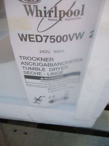 WHIRLPOOL WED7500VW 24 Inch 3.8 cu. ft. Electric Dryer with 11 Dry ...