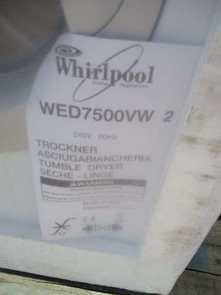 WHIRLPOOL WED7500VW 24 Inch 3.8 cu. ft. Electric Dryer with 11 Dry ...