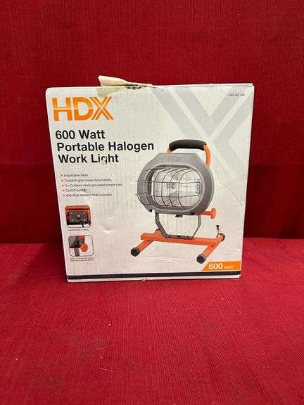 HDX 600 Watt Portable Halogen Work Light, Husky 5000 Lumen LED Work ...