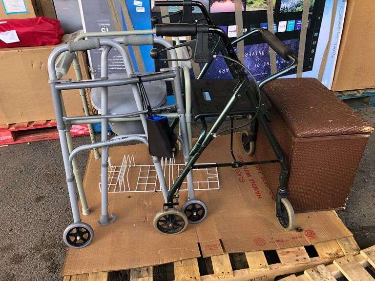(P) Mobility Rollator Walker, Folding Commode, Storage Box - Sierra ...