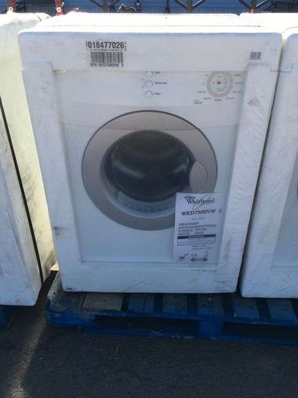 WHIRLPOOL WED7500VW 24 Inch 3.8 cu. ft. Electric Dryer with 11 Dry ...