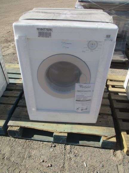 WHIRLPOOL WED7500VW 24 Inch 3.8 cu. ft. Electric Dryer with 11 Dry ...