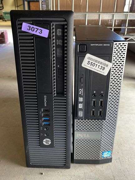 (1 Qty) HP EliteDesk 800 Tower (1 Qty) Dell Optiplex 9010 Tower ...