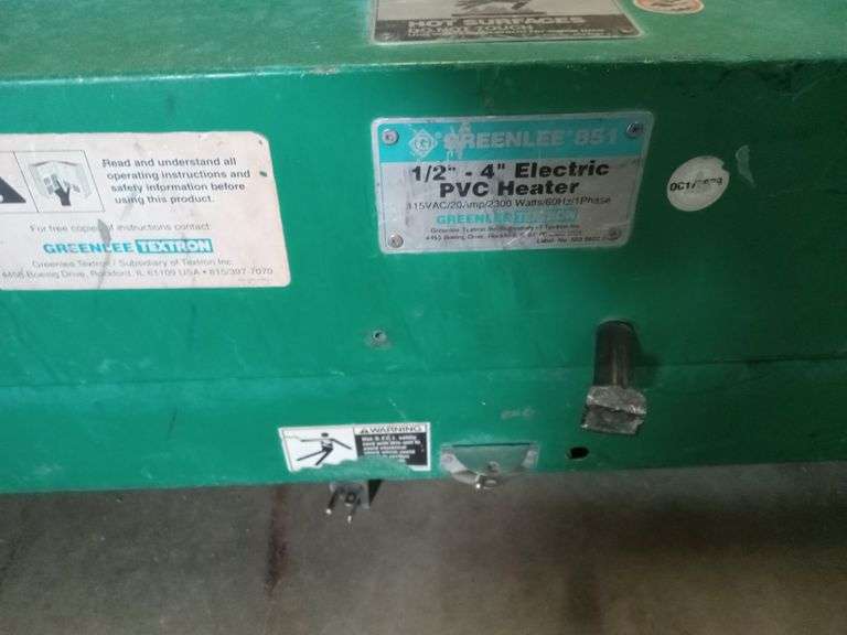 Greenlee 851 1/2”-4” Electric PVC Heater - Sierra Auction Management Inc