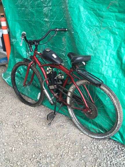 Red Gas Powered Huffy Cruiser Bike - Sierra Auction Management Inc