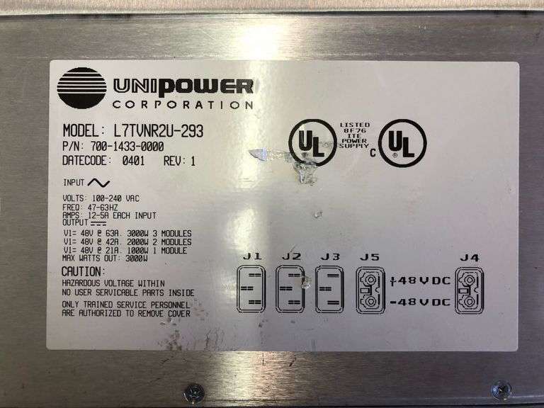 UniPower RackMount Power Supply Unit #700-1433-0000 L7TVNR2U-293 ...