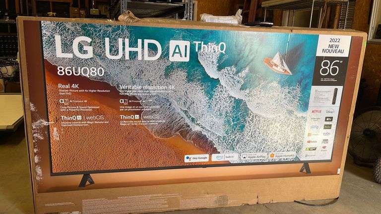 LG UHD 86in Al Thinq 86UQ80 TV - Sierra Auction Management Inc