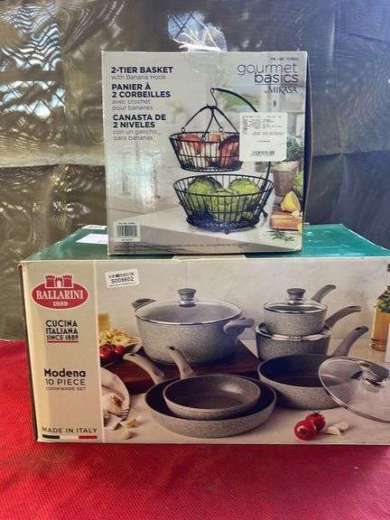 2PCS Ballarini Modena 10Piece Cookware Set and 2Tier Basket - Sierra ...