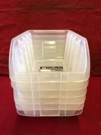(6) Large Clear Stacking Bins - Sierra Auction Management Inc