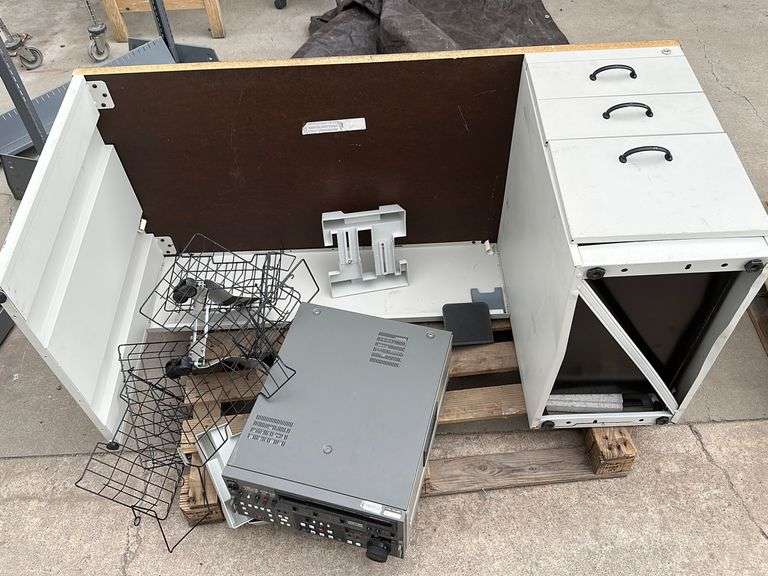 (1 Qty) 3-Drawer Office Desk, (1 Qty) Sony Video Cassette Recorder PVW ...