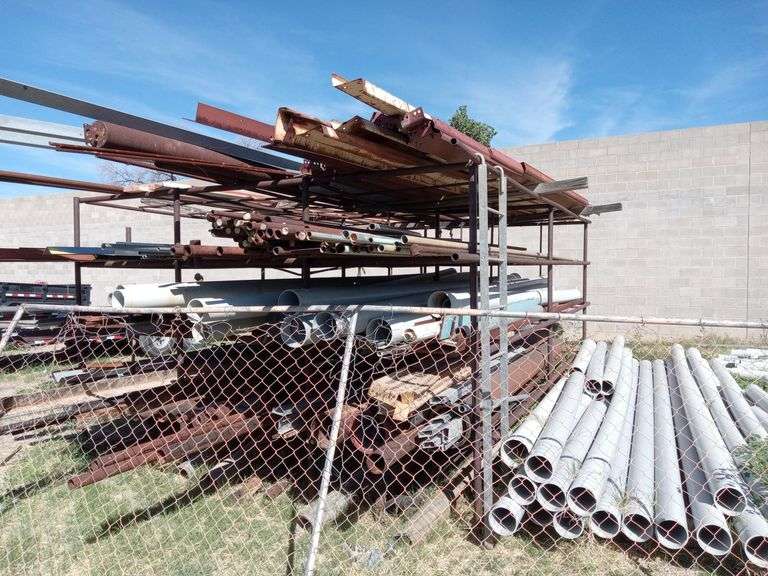 Large Steel Rack Frame with Various Steel Beams, Steel Pipes, PVC ...