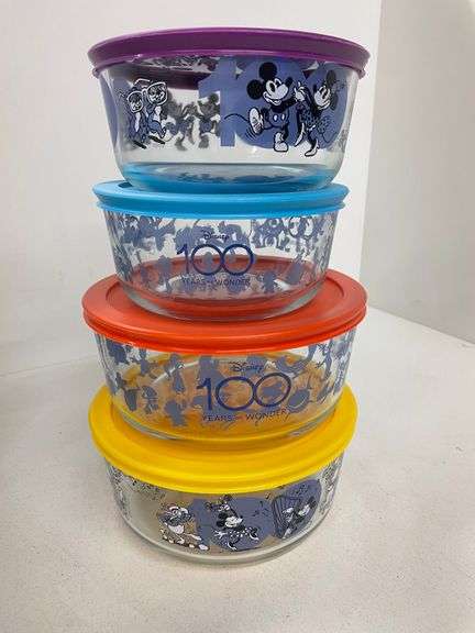 4pc Disney 100th Anniversary Pyrex Containers - Sierra Auction ...