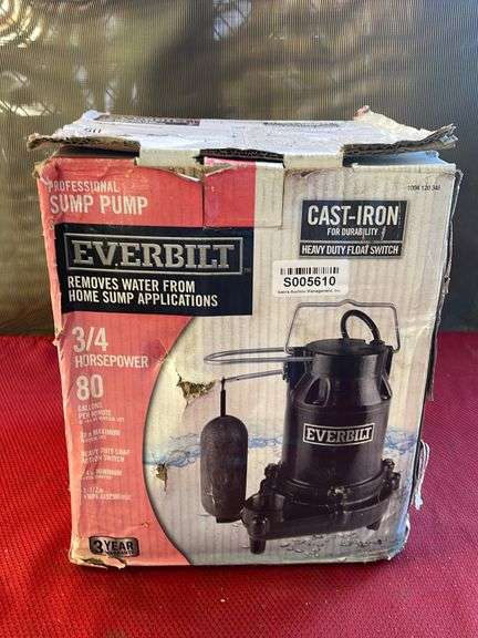 EverBilt Profesional Sump Pump - Sierra Auction Management Inc