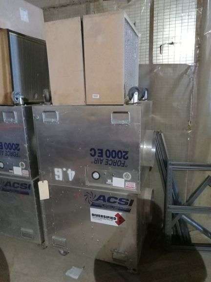 (2 Qty) ACS Force Air 2000 EC Air Scrubber, (2 Qty) Air Filters ...