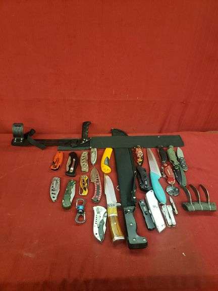 Box With Assorted Knifes, Machetes And Swords - Sierra Auction ...