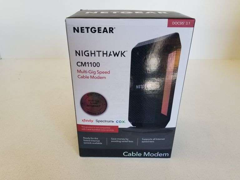 Netgear Nighthawk CM1100 Multi-Gig Speed Cable Modem - Sierra Auction ...