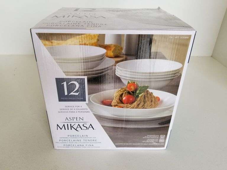 12pc Mikasa Aspen Porcelain Dinnerware - Sierra Auction Management Inc
