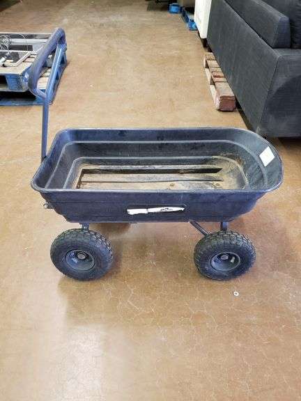 Small Black Four Wheeled Cart With Handle - Sierra Auction Management Inc