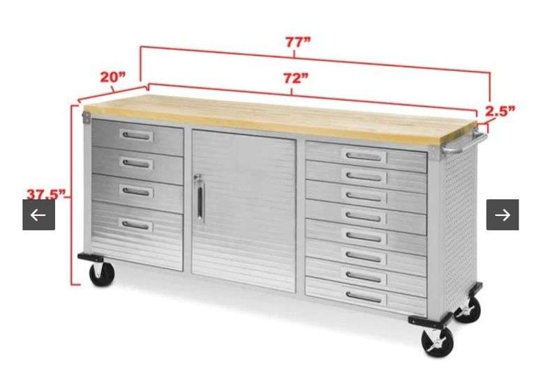 Ultra Guard Heavy Duty Rolling Workbench - Sierra Auction Management Inc