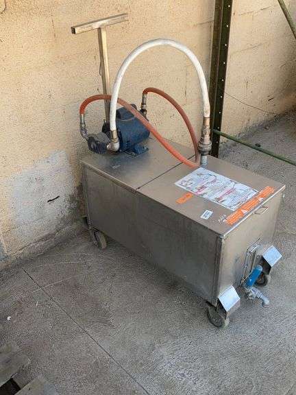 Stainless Steel Cooking Oil Caddy With Pump - Sierra Auction Management Inc