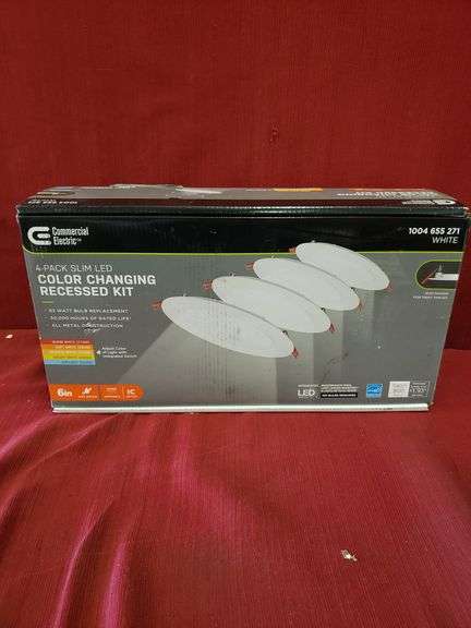 Commercial Electric 4-Pack Slim LED Color Changing Recessed Kit ...