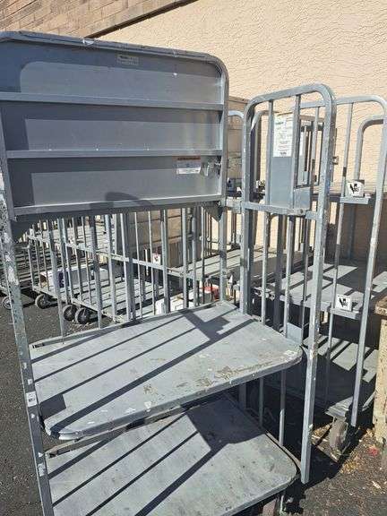 (2) Aluminum Rolling Postal Racks - Sierra Auction Management Inc