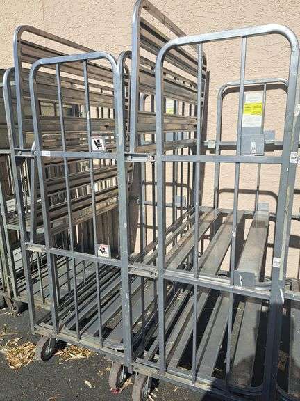 (2) Aluminum Rolling Postal Racks - Sierra Auction Management Inc